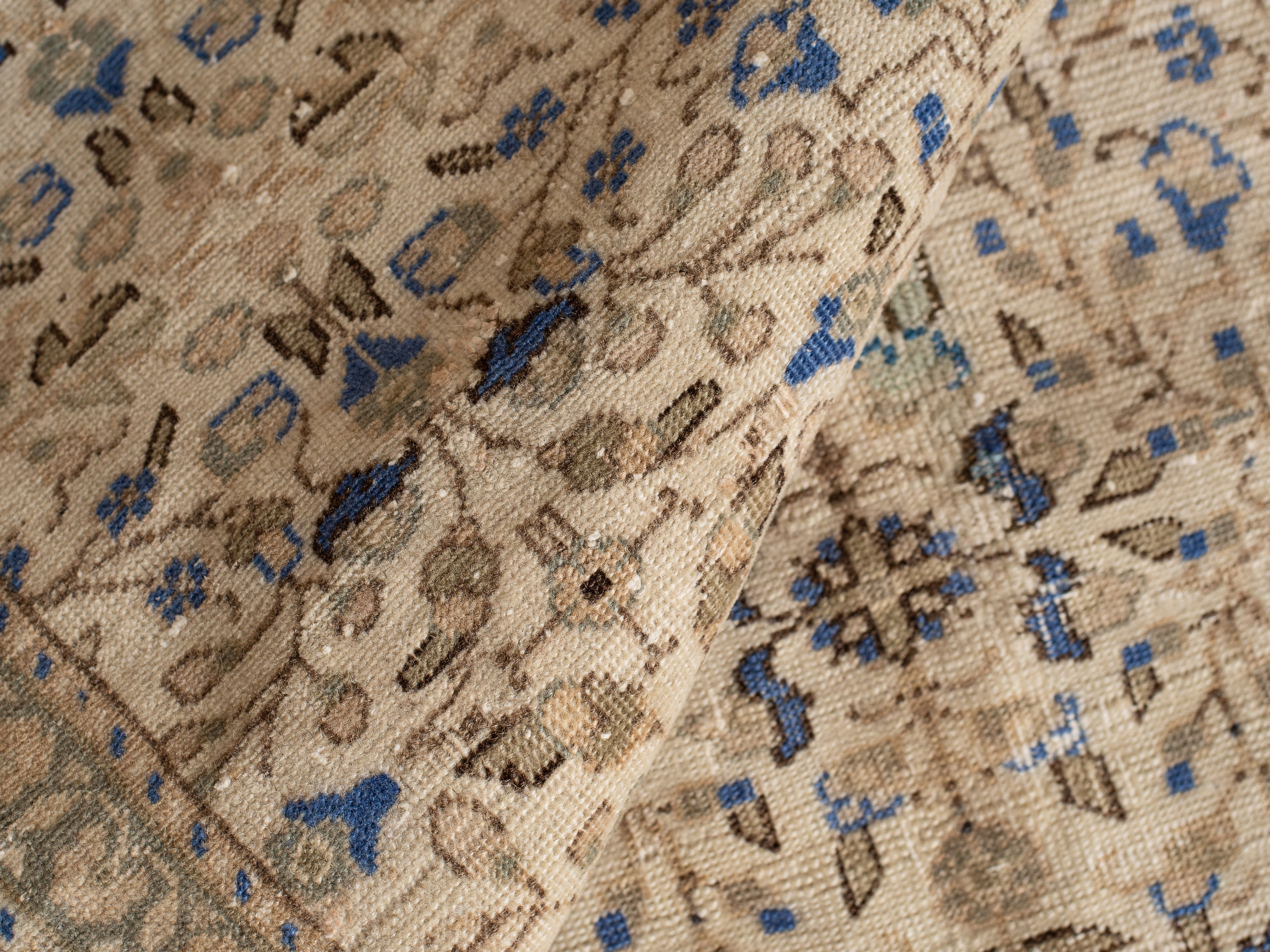 Vintage Blue and Tan Rug – Lawless Design Shoppe