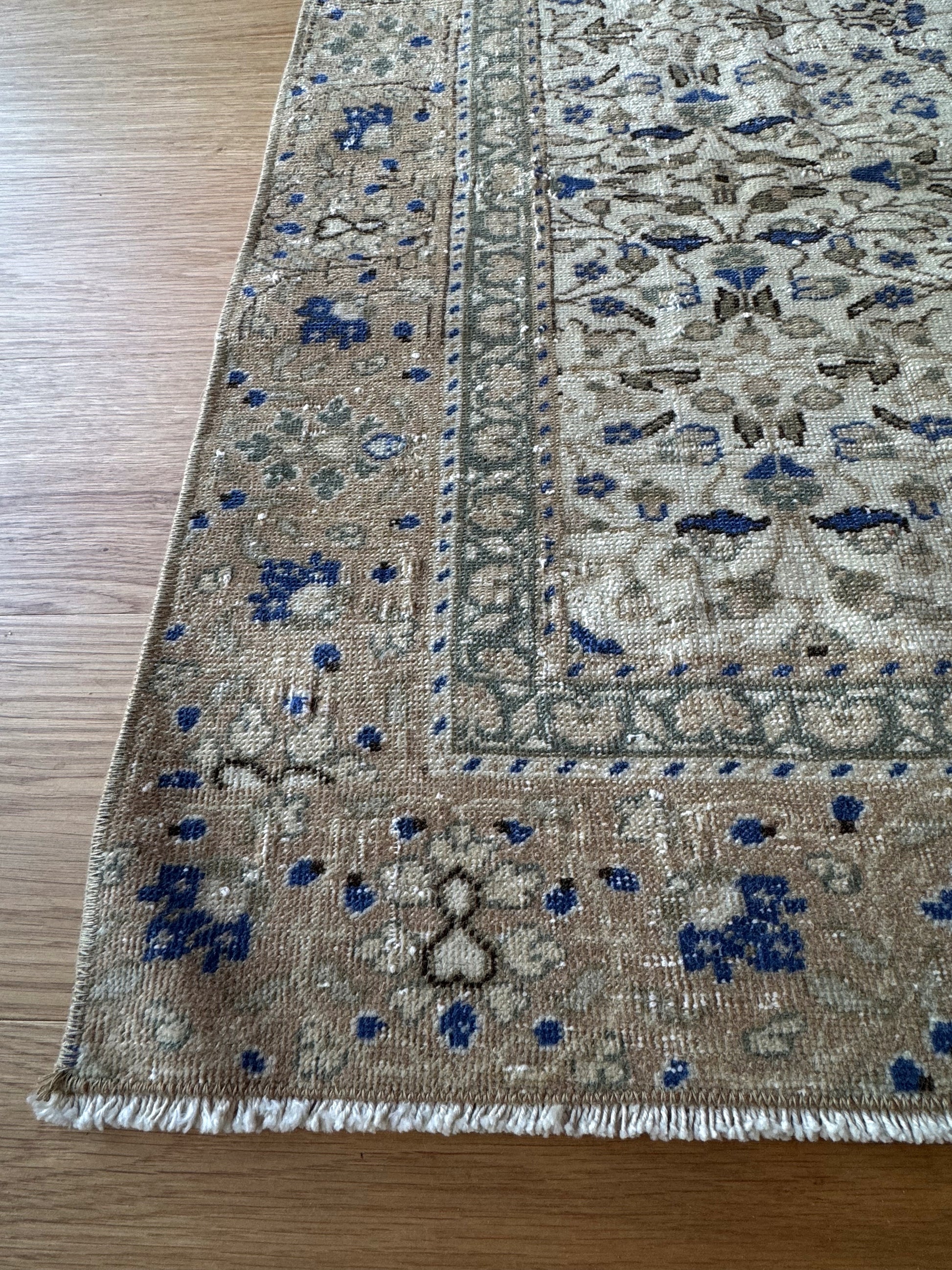 Vintage Blue and Tan Rug – Lawless Design Shoppe